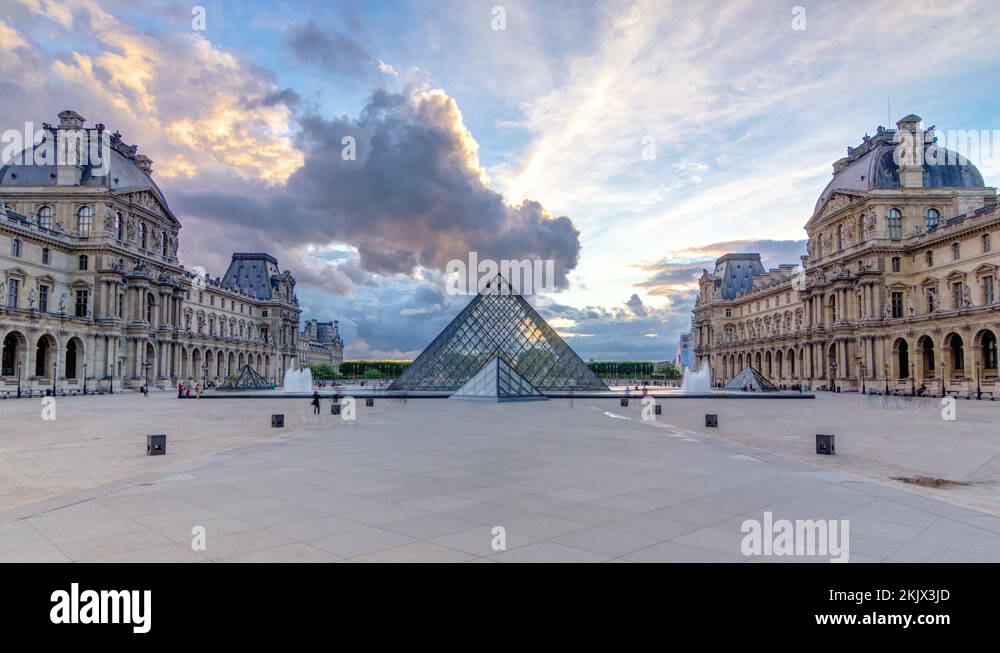 Louvre palace pyramid sunset Stock Videos & Footage - HD and 4K Video ...