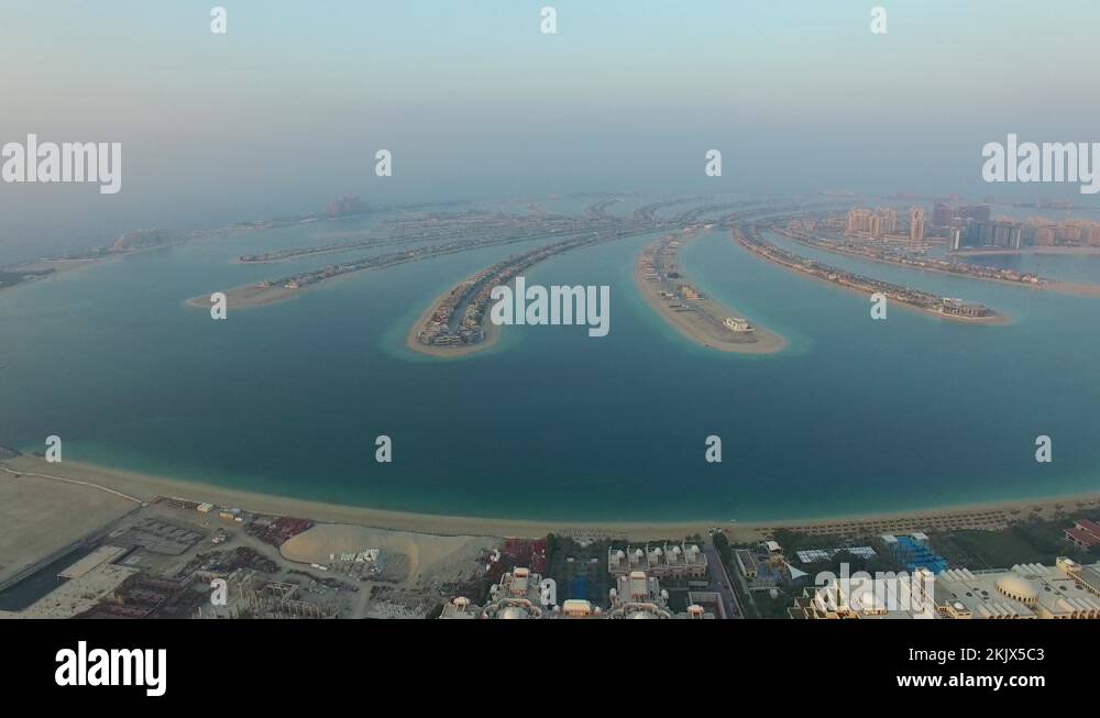 Palm Jumeirah Dubai UAE Drone Footage Stock Video Footage - Alamy