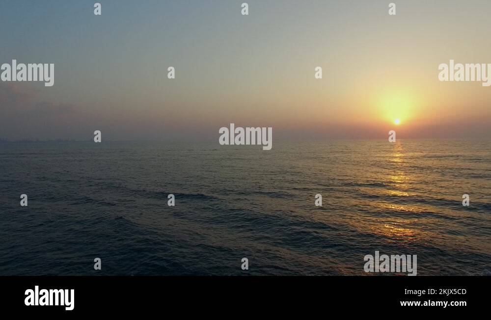 Sunset on the Persian Gulf from Palm Jumeirah Dubai UAE Drone Footage ...