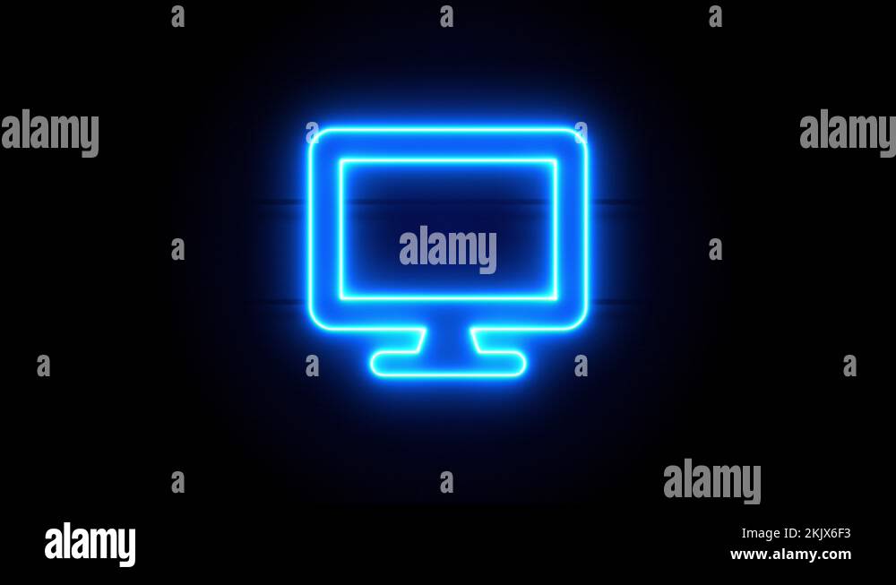 Desktop neon sign appear in center and disappear after some time. Loop ...