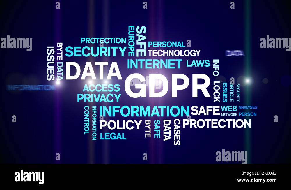 4k Data GDPR Animated Tag Word Cloud,Text Design big data Animation ...