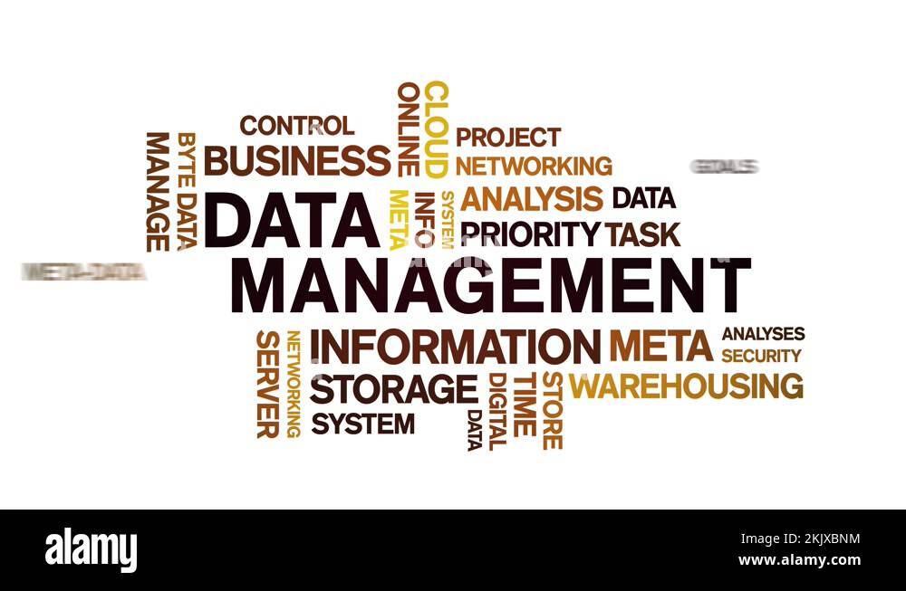 4k Data Management Animated Tag Word Cloud,Text Design Animation seamless loop Stock Video ...