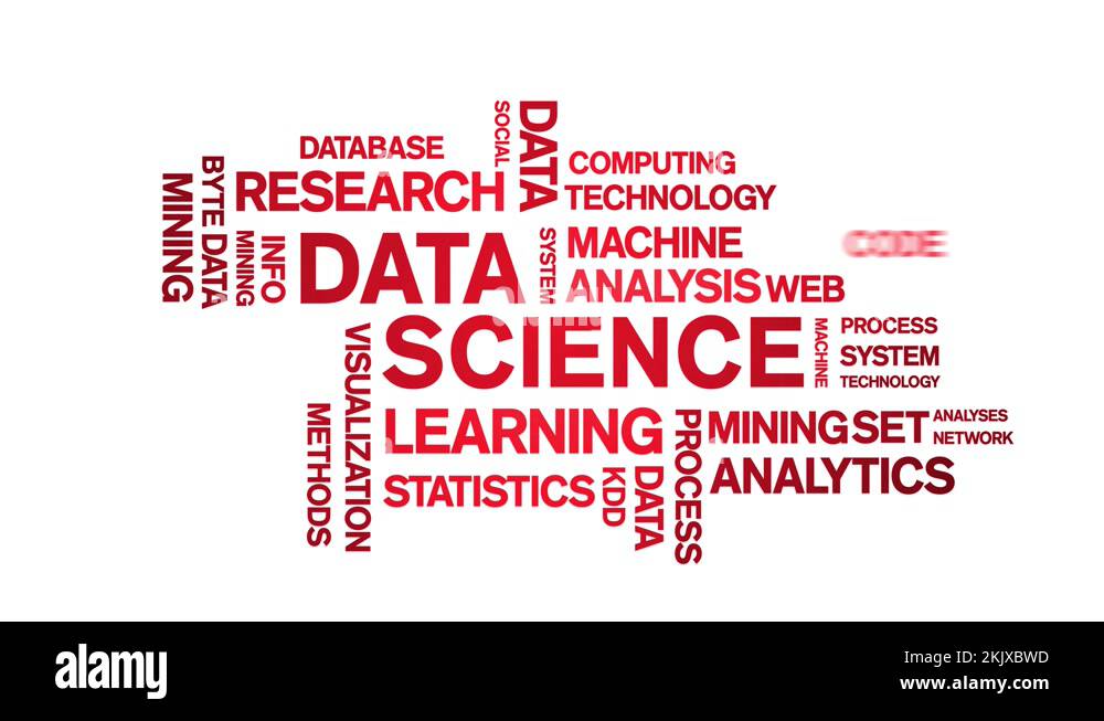 4k Data Science Animated Tag Word Cloud,Text Design Animation seamless ...