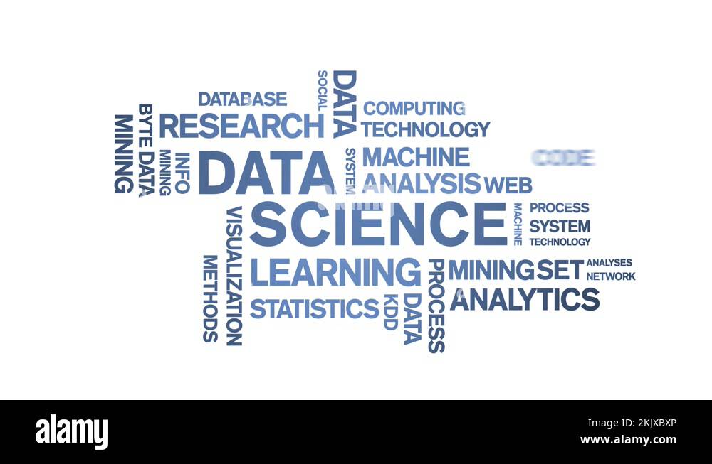 4k Data Science Animated Tag Word Cloud,Text Design Animation seamless ...