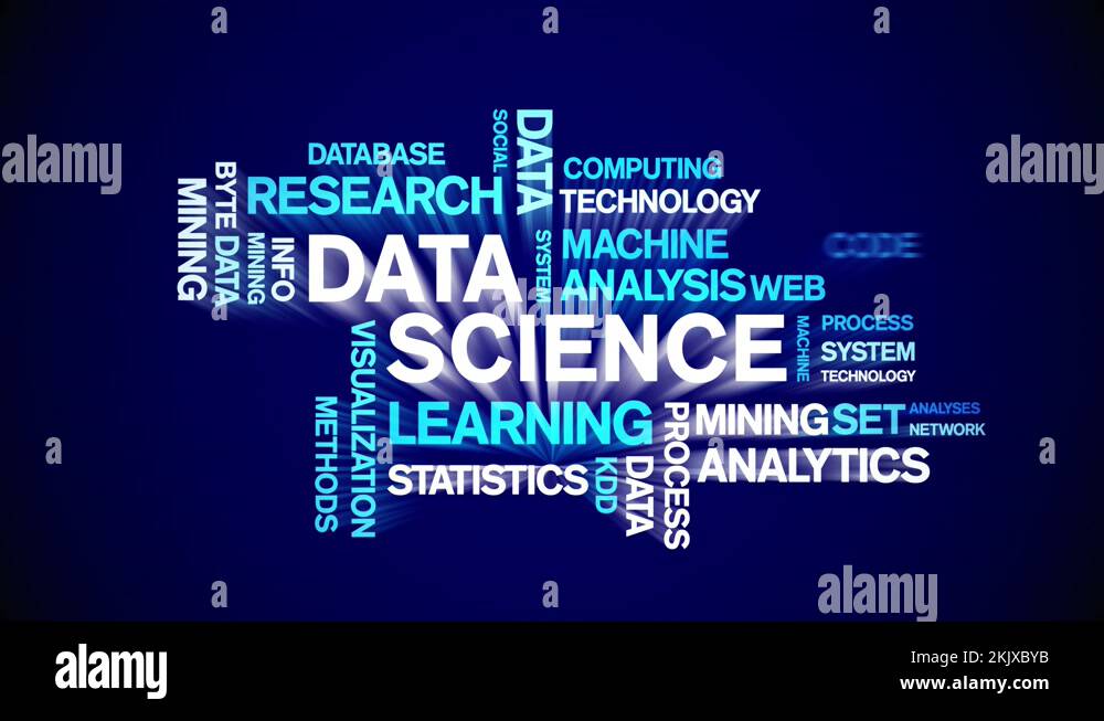 4k Data Science Animated Tag Word Cloud,Text Design Animation seamless loop Stock Video Footage ...