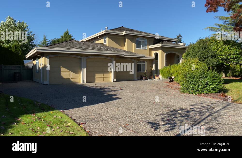 Houses with Fall Foliage in Suburb of Vancouver. Still Camera View ...
