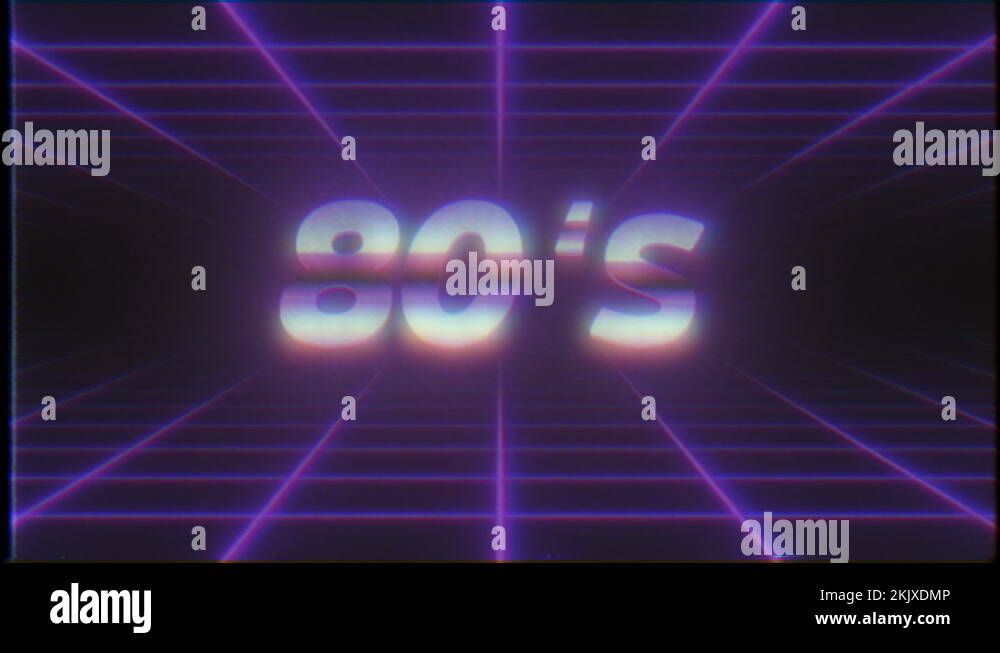 Retro wave style background. 80’s sign with glitch flickering effect ...
