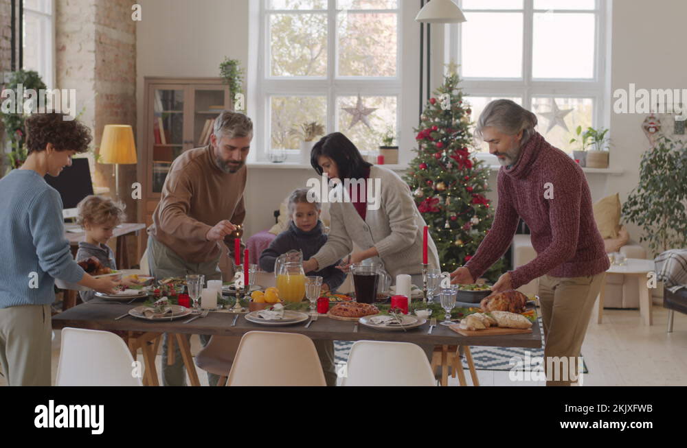 Family setting dinner table Stock Videos & Footage - HD and 4K Video ...