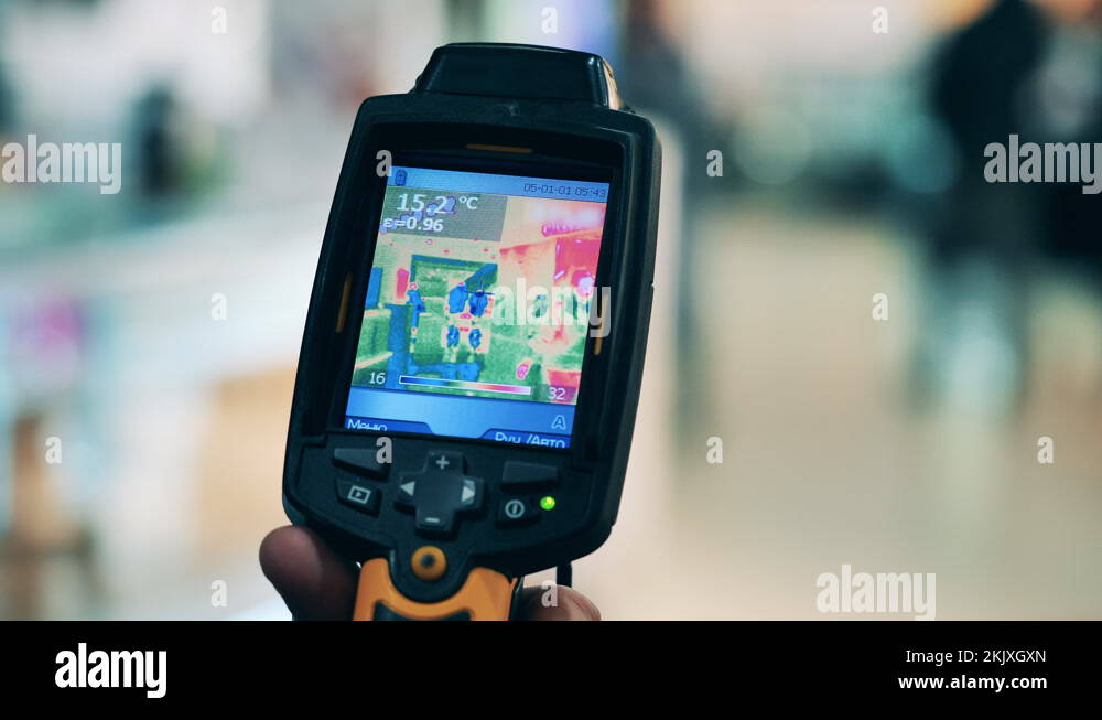 Display of a thermovision device during temperature scanning Stock ...