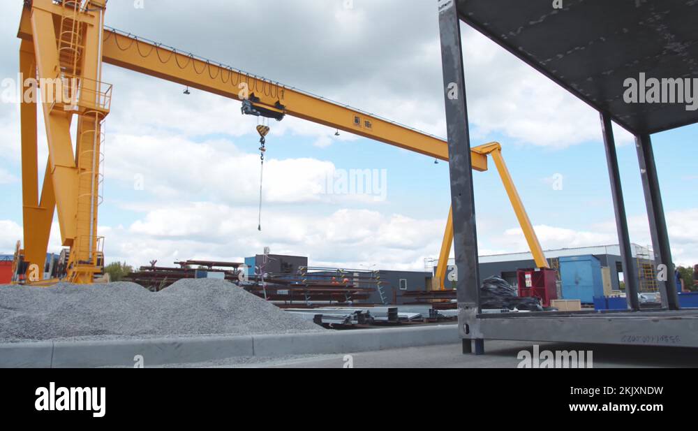 Massive crane for containers in a port, heavy machinery, 4k Stock Video ...