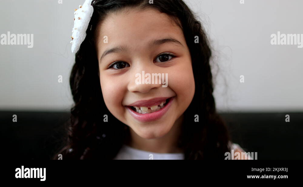 Little girl child portrait smiling, hispanic asian mix race kid ...