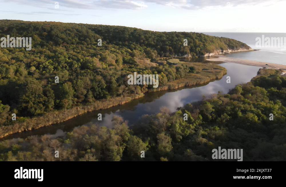 River delta sea aerial view Stock Video Footage - Alamy