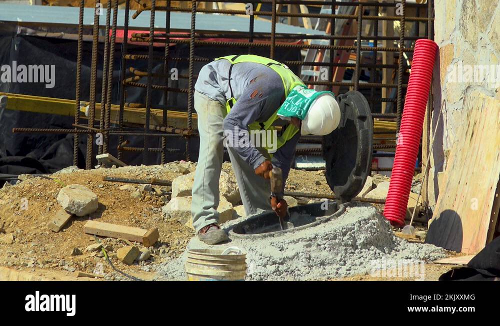 CABO SAN LUCAS MEXICO-2020: Working Concrete Hard Hat Hammer Job ...