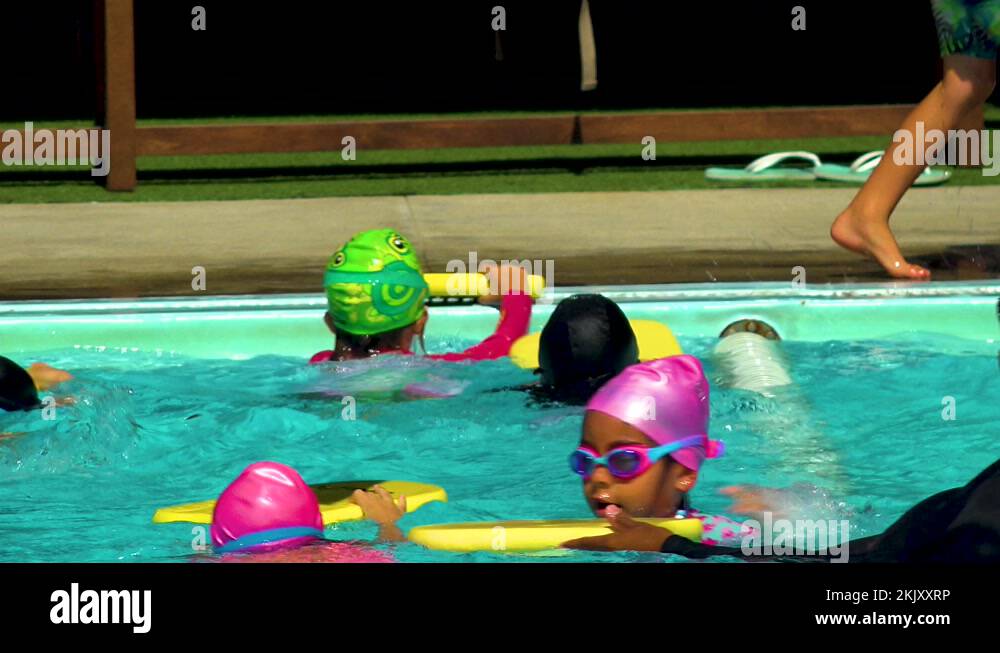 CABO SAN LUCAS MEXICO-2020: A Group Of Children Learning To Swimming In ...