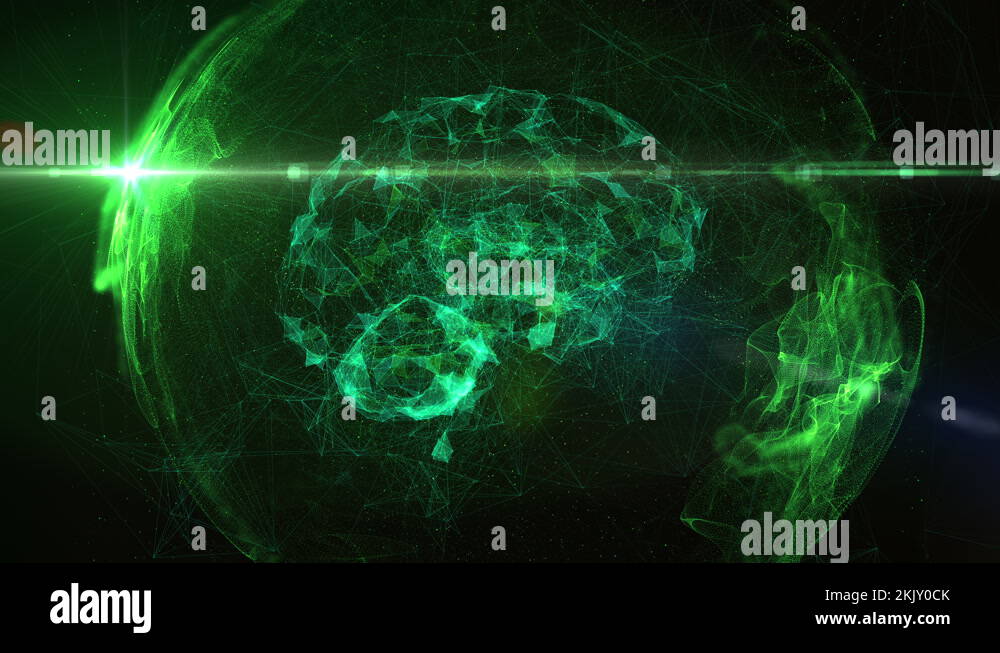 Artificial brain, AI thinking process visualization, neuronet ...