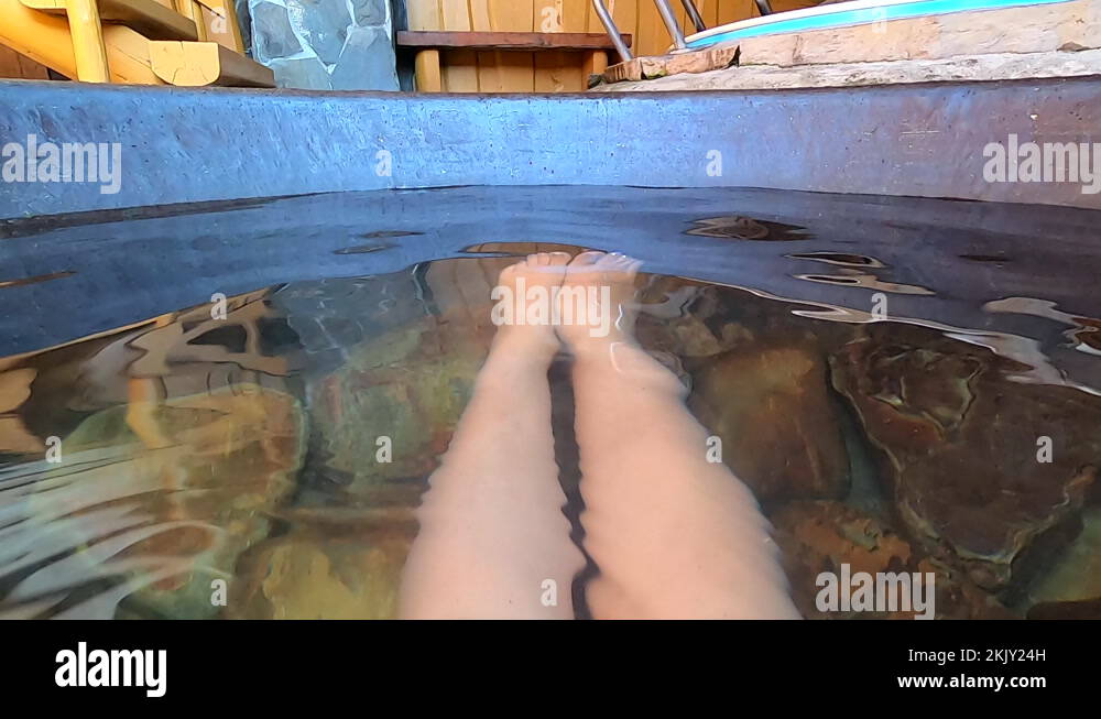 Chan in mountain. Large cauldron, tub or pool with hot or warm mineral ...