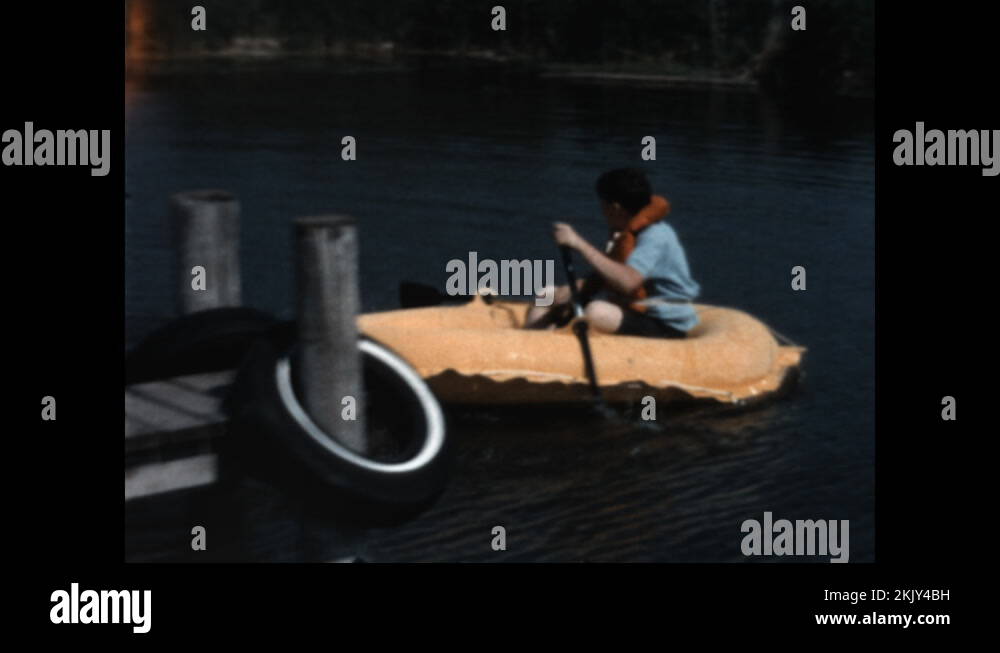 Boy in Raft 1966 Stock Video Footage - Alamy