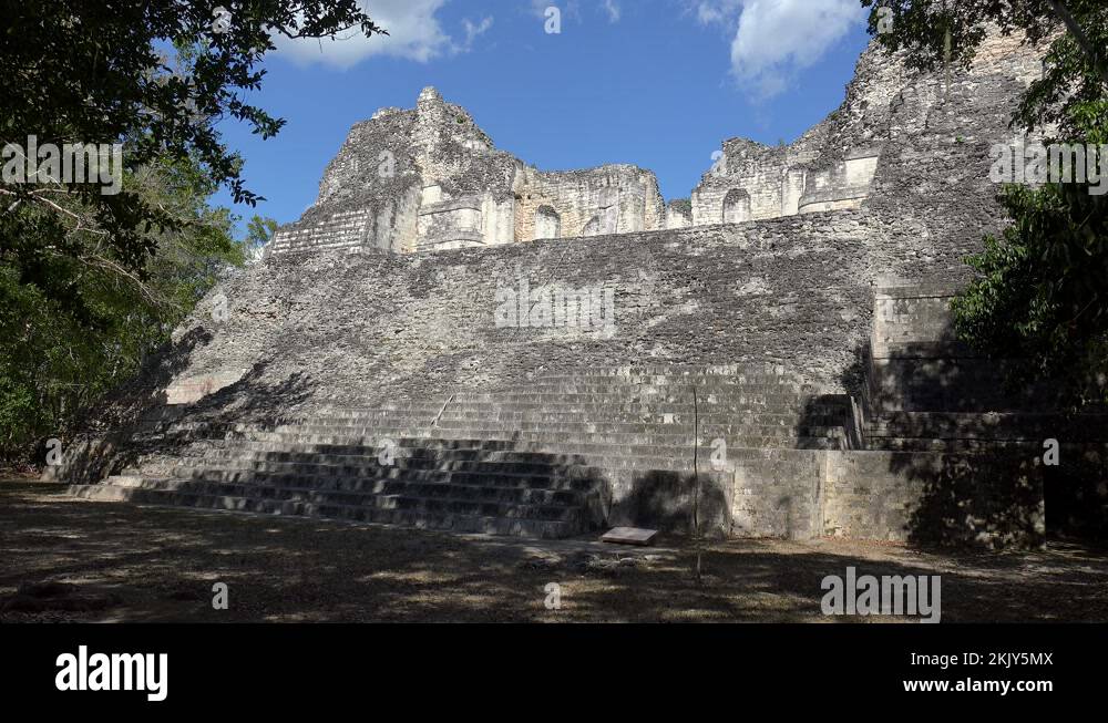 Structure VIII at Mayan Ruins in Becan, Mexico Stock Video Footage - Alamy