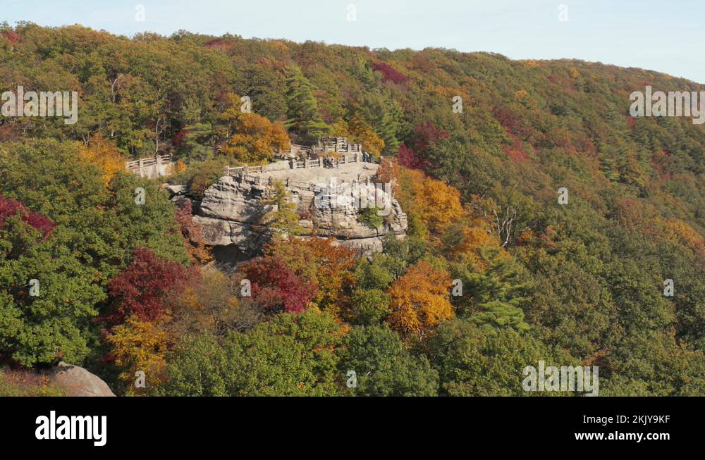 Panorama of Coopers Rock state park overlook over the Cheat River in ...
