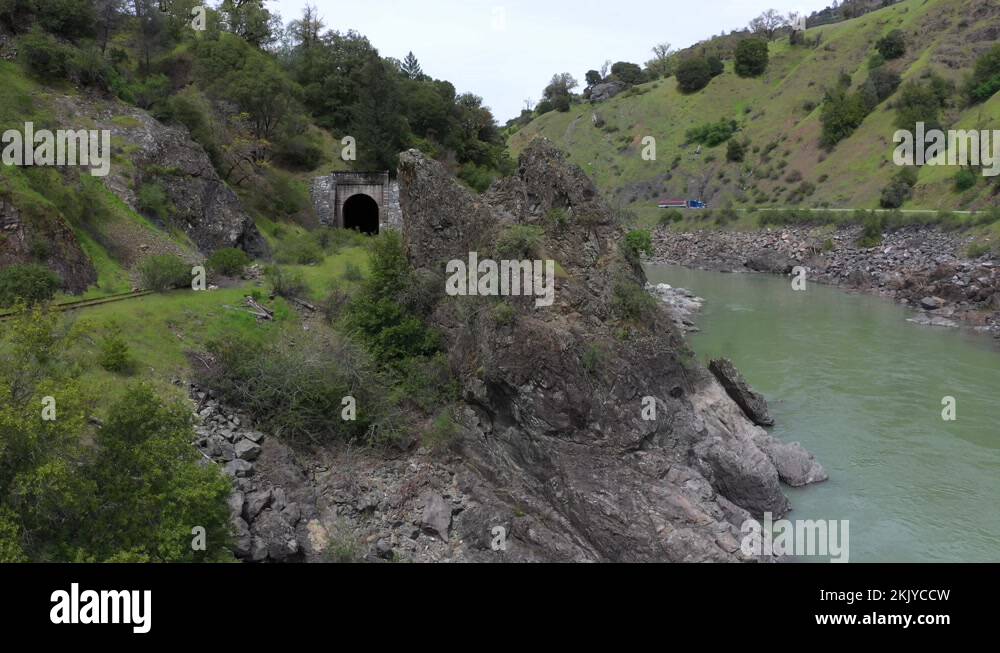 Retired Railway And Tunnel Near Ukiah California Drone Scenic View retired-railway-and-tunnel-near-ukiah-california-drone-scenic-view