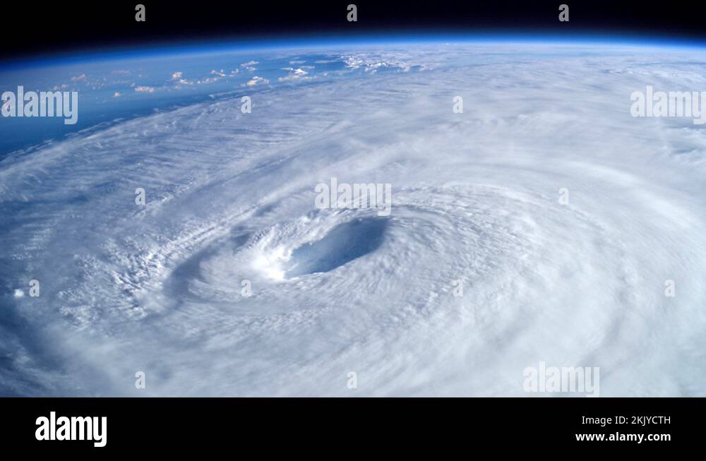 Perspective View Animation Of Giant Hurricane Seen From Outer Space ...