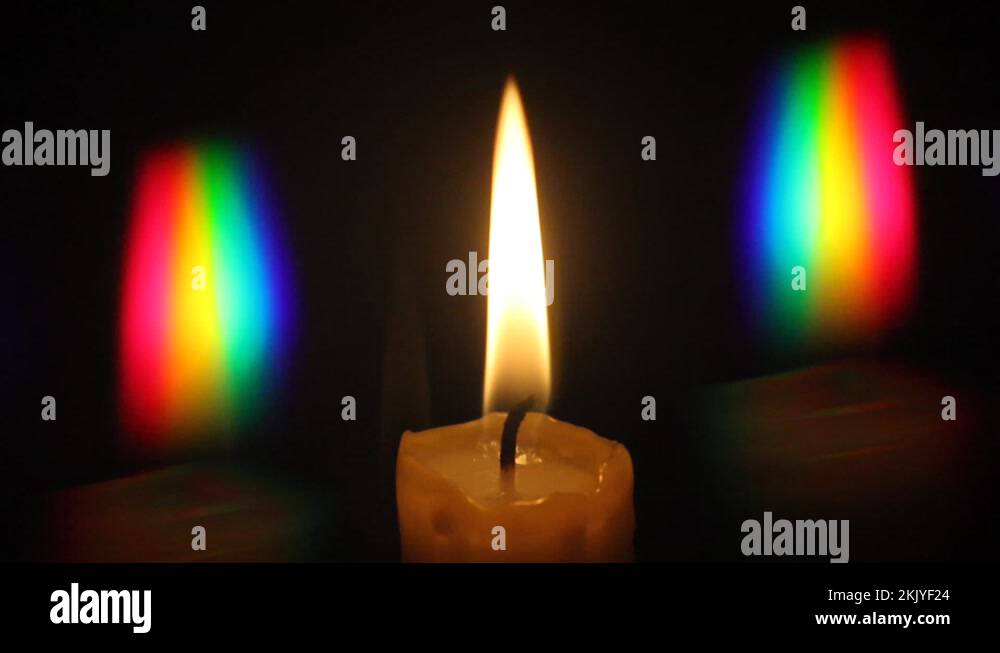 A candle flame with the spectra of its light. Candle flame Stock Video ...