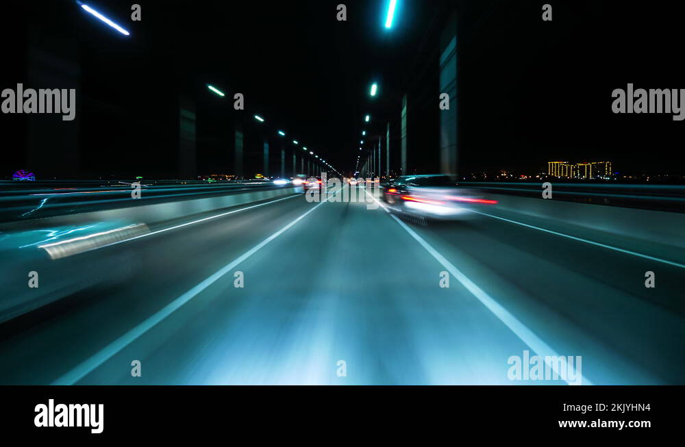 4K Point of View Hyperlapse Time-lapse of Car Driving Through City High ...