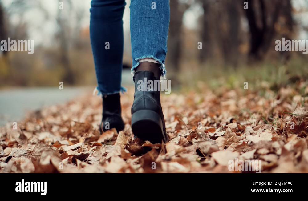Stylish Woman Legs In Leather Shoes.Female Feet In Jeans And Shoes ...