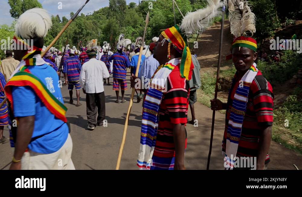 Konso people, living in south Ethiopia, in a tribal dance Stock Video ...