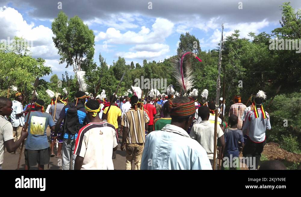 Konso people, living in south Ethiopia, in a tribal dance Stock Video ...