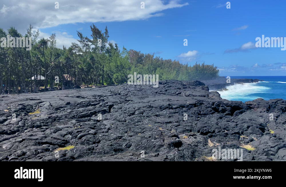 Volcanic rocks of the Jardin Volcanique on Reunion Island Stock Video ...
