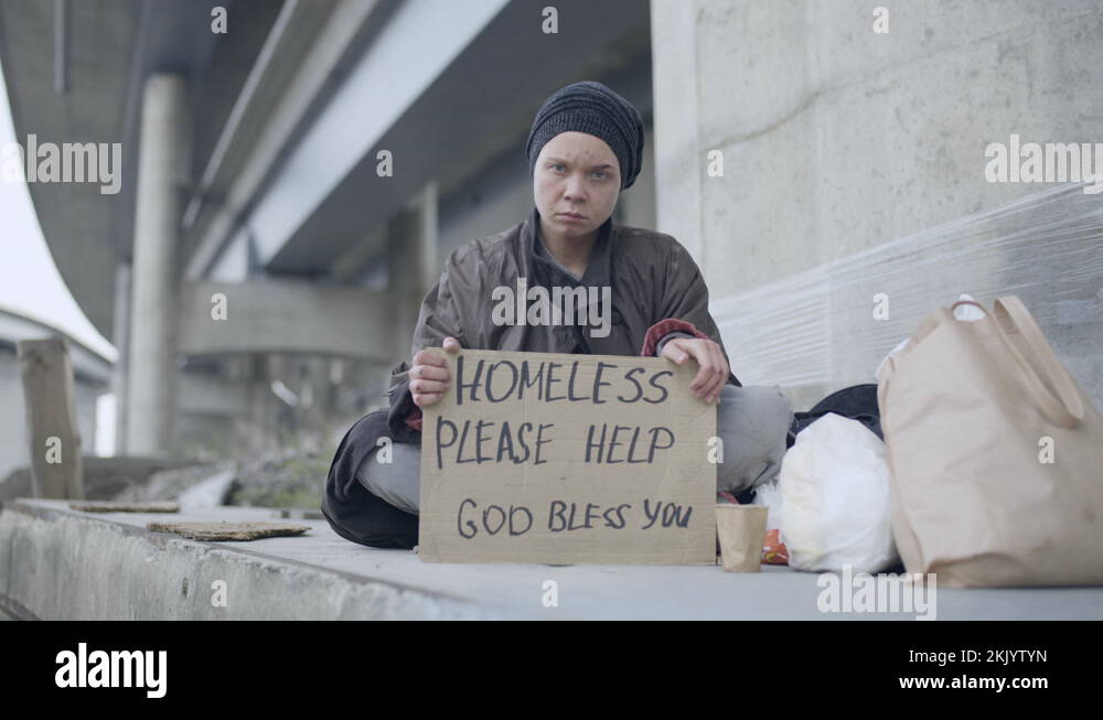 Homeless young woman asking help Stock Videos & Footage - HD and 4K ...