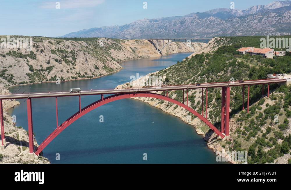 Maslenica Bridge Most in Croatia. The Maslenica Bridge is a deck arch ...