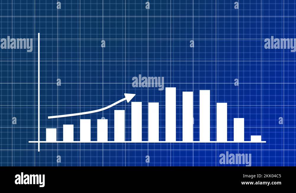 Business Growth And Success Arrow animation with glow bar graph chart ...