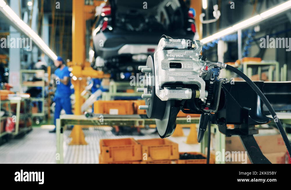 Close up shot of a car part at a car manufacturing facility Stock Video ...