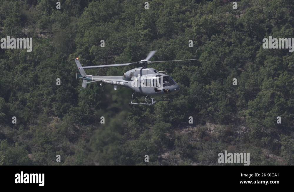 French Army Eurocopter Fennec helicopter in stationary flight training ...