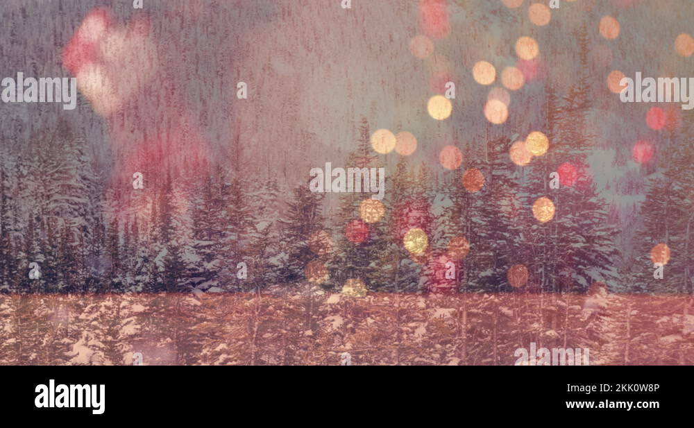 Animation of multiple flickering yellow and red spots of light over ...