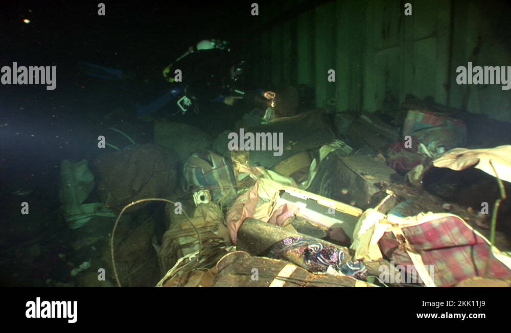 Personal things of dead people on underwater shipwreck Salem Express ...