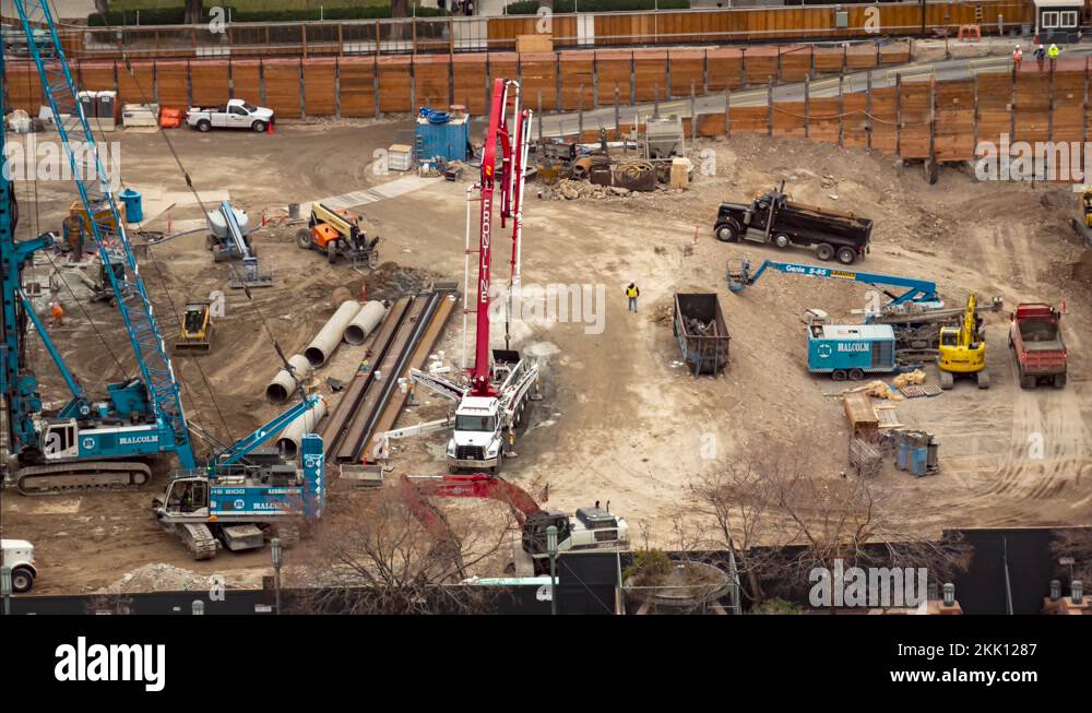 Construction site cranes trucks Stock Videos & Footage - HD and 4K ...