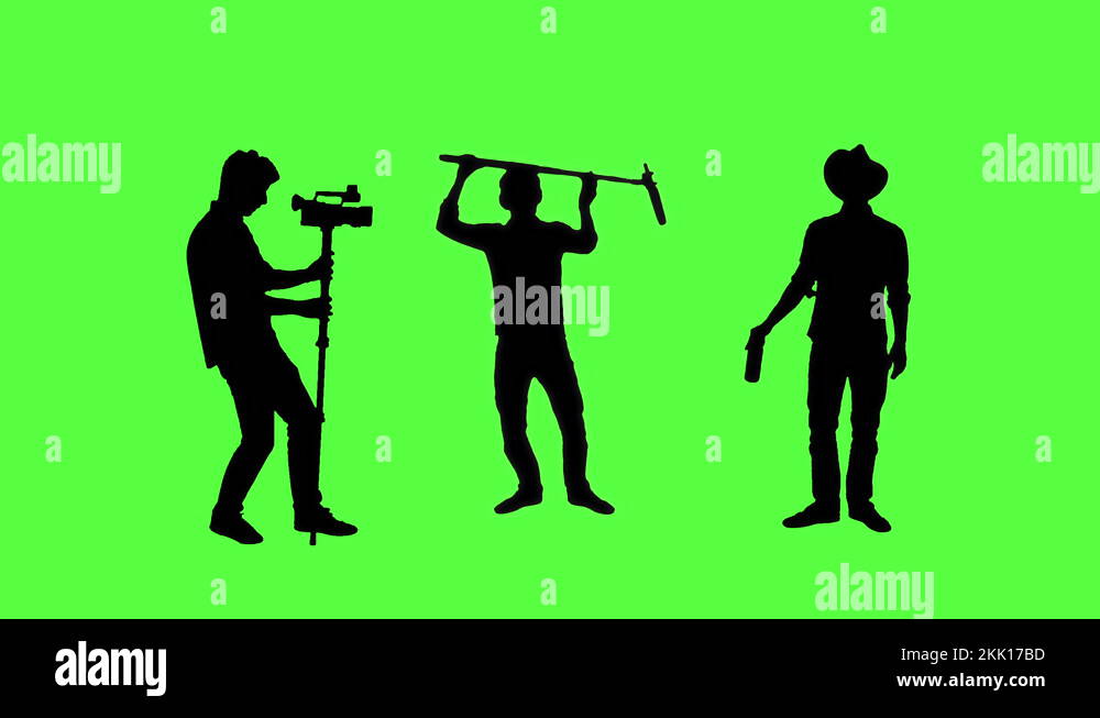 Film Crew Acting Scene On Green Screen Background Stock Video Footage ...