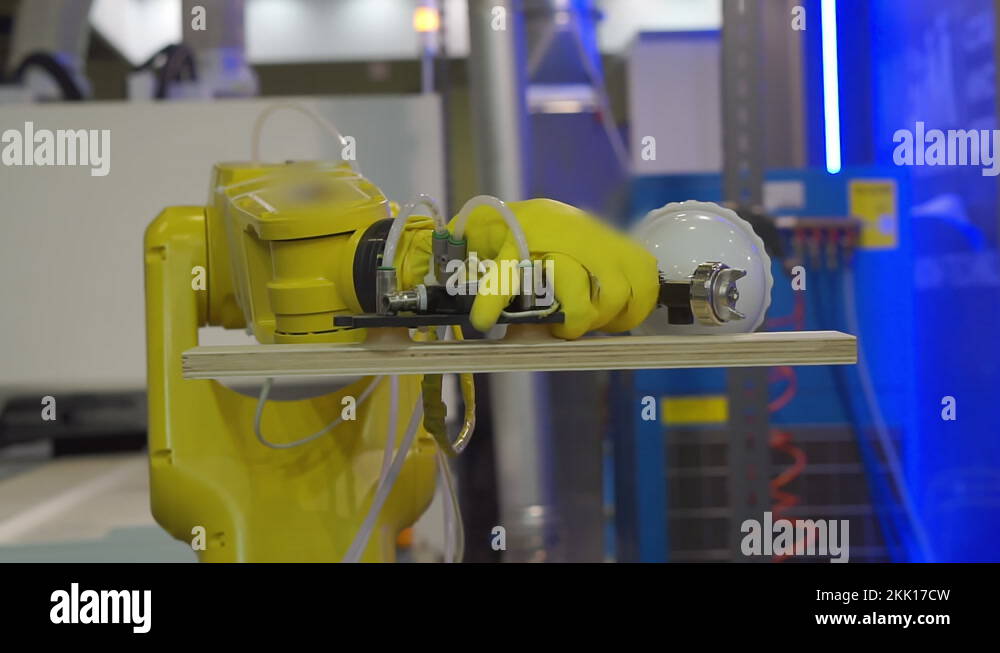 Demonstration of coloring an object using a robotic arm of a ...