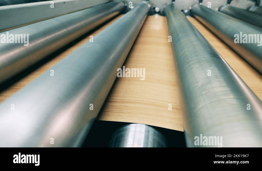 Metal facing panel is moving under a factory conveyor Stock Video ...