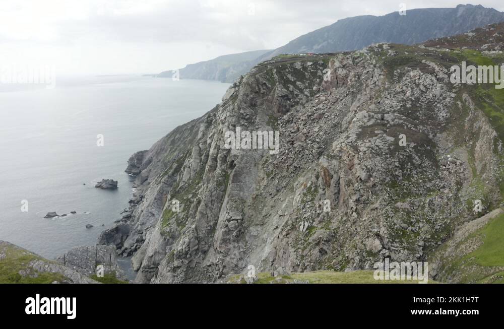 Slieve League Cliffs Located In Co Donegal, Ireland. The drone is Stock ...