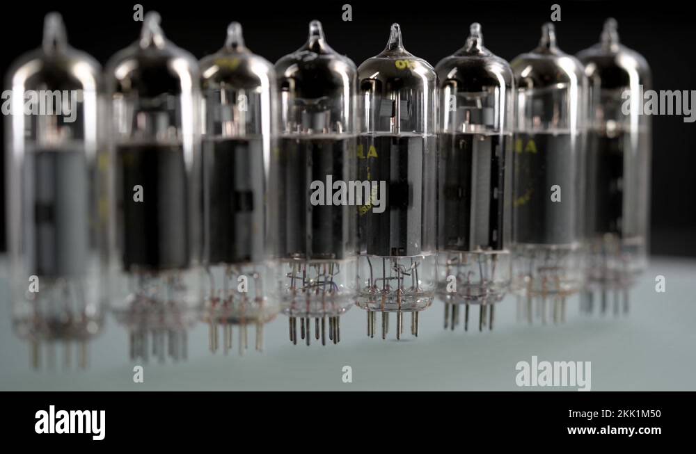 Lots of old-style radio tubes. A pentode is a type of vacuum tube Stock Video Footage - Alamy
