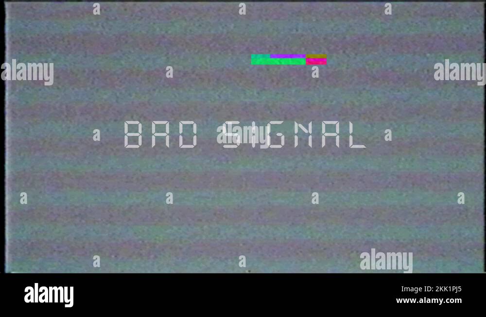 Glitch overlay distortion screen footage.Bad signal on the old screen ...