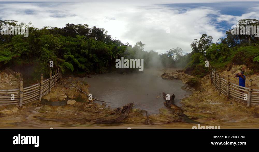 Mud volcanic lake Agco. Mindanao, Philippines. 360-Degree view Stock ...