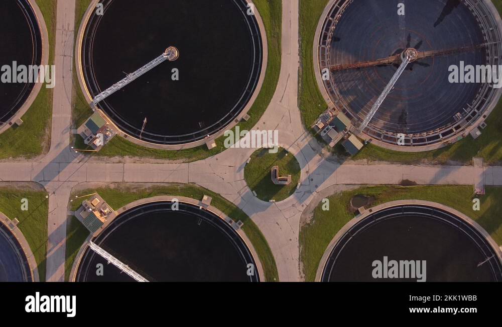 Sludge Scraper On Circular Tanks At Detroit Wastewater Treatment Plant ...