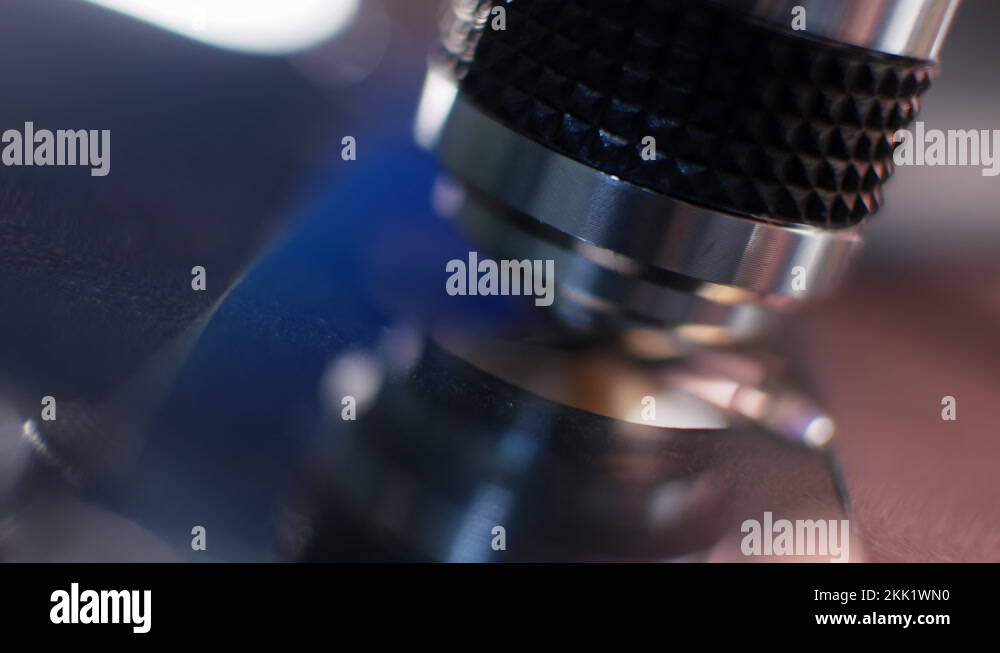 Microscope. A slide with a liquid sample. Biological and chemical ...