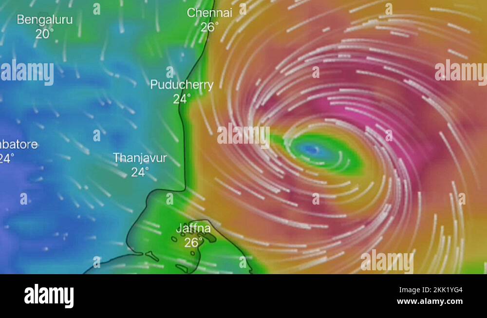 Nivar cyclone live tracking on weather radar and satellite Stock Video ...