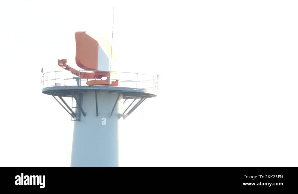 Airport aerodrome radar tower aviation guidance warning system close up ...